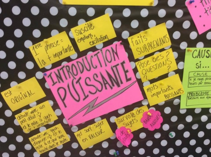 Des exemples de tableaux d’ancrage – Les ateliers d'écriture et de ...