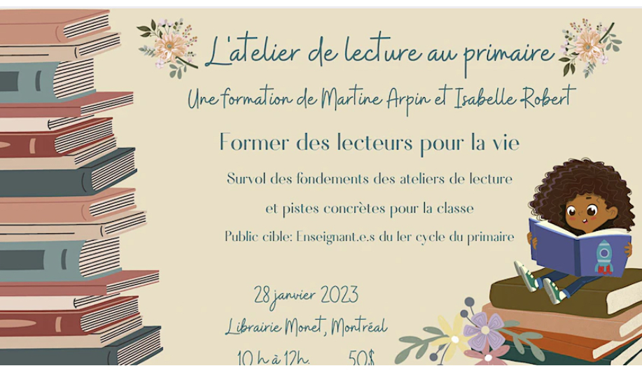 Offres de formations – Les ateliers d'écriture et de lecture au primaire